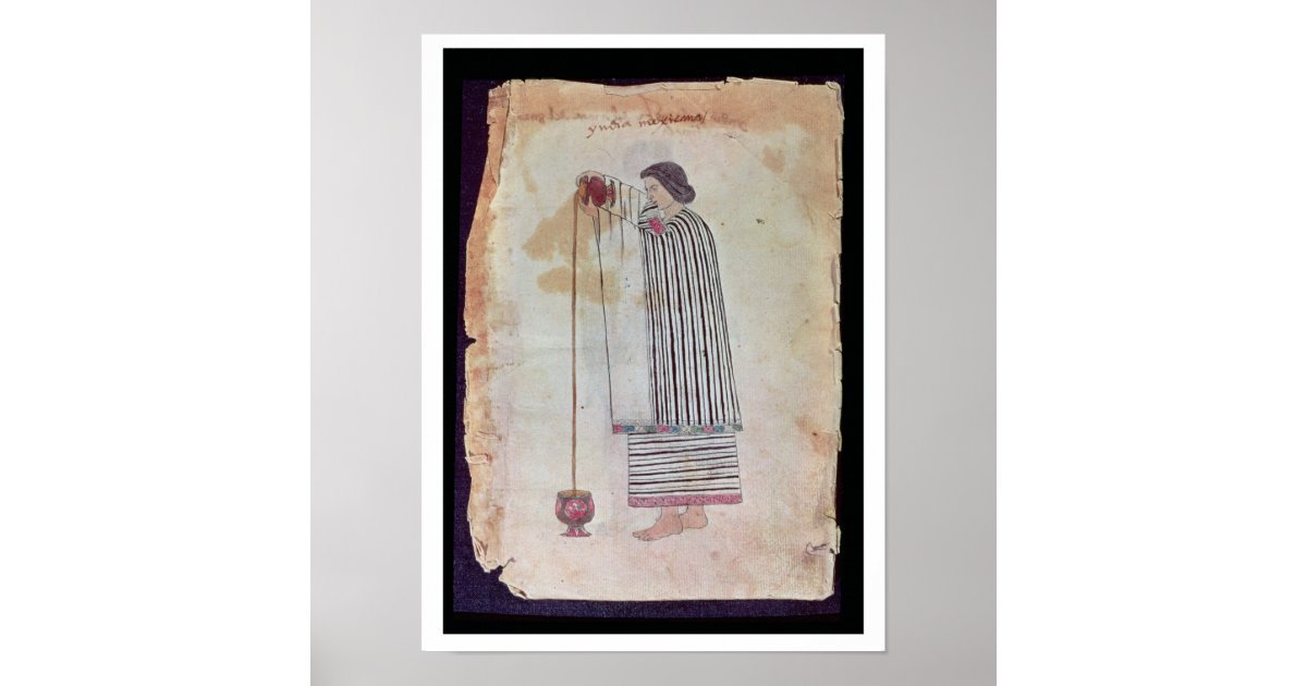 Mexican Indian Preparing Chocolate, from the Codex Poster | Zazzle