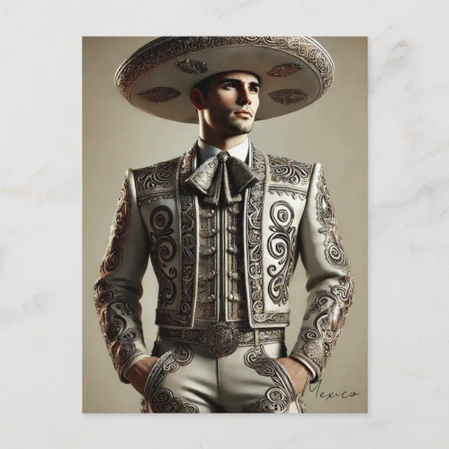 Mexican man in Charro Costume Postcard | Zazzle