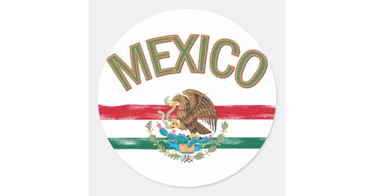 Mexican Mexico Flag Classic Round Sticker | Zazzle