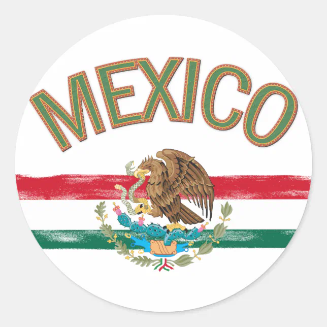Mexican Mexico Flag Classic Round Sticker | Zazzle