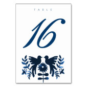 Mexican Otomi Themed Table Card - Navy | Zazzle
