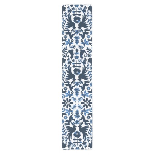 Mexican Otomi Themed Table Runner - Navy | Zazzle