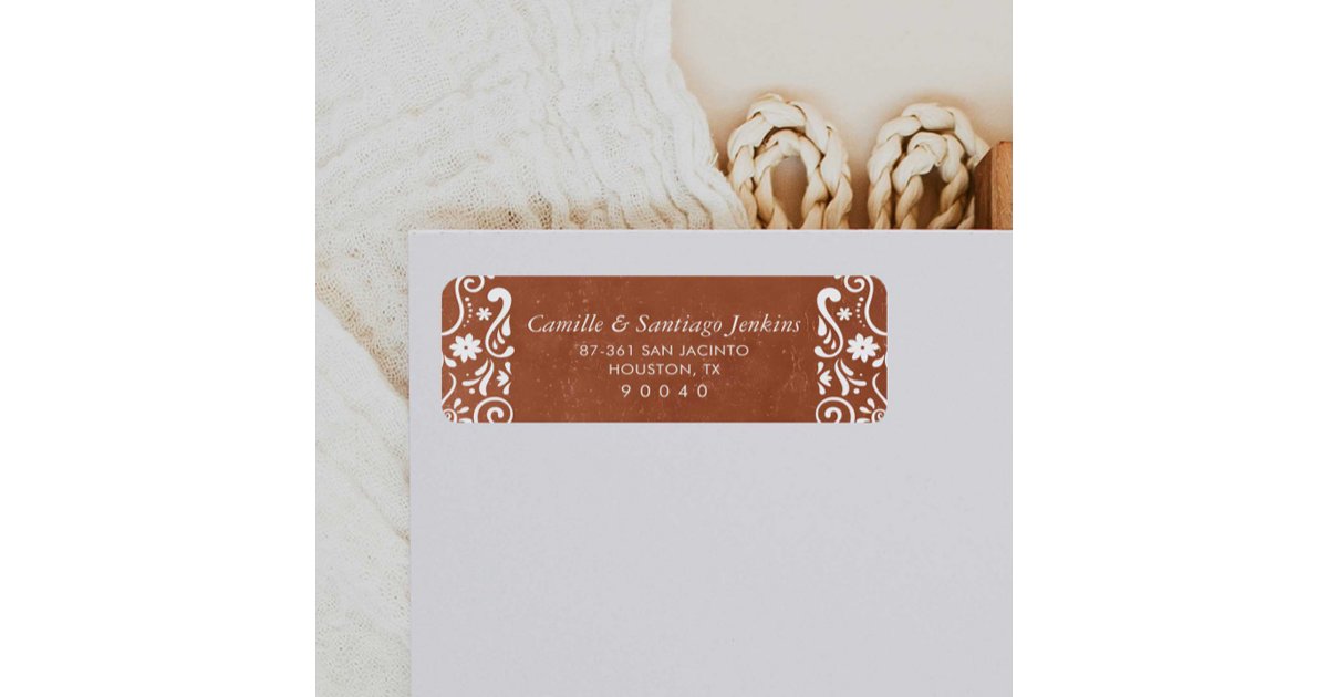 Mexican Papel Picado Address Label | Zazzle