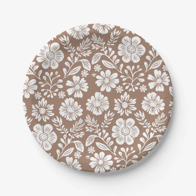 Mexican Pattern Baby Shower Terracotta Paper Plates | Zazzle