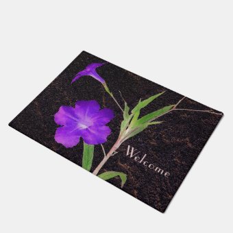 Mexican Petunia Purple Doormat | Zazzle
