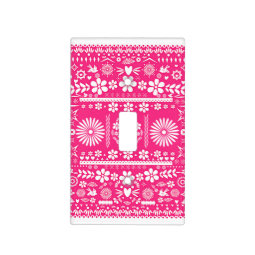 Mexican Picado Hot Pink Cut Paper Spanish Light Switch Cover | Zazzle