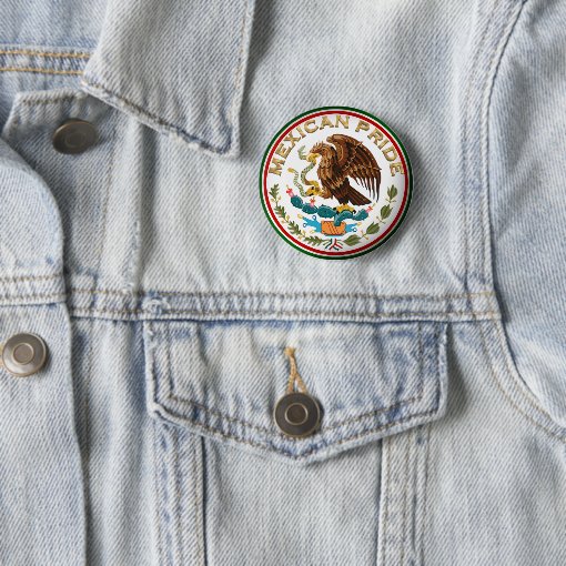 Mexican Pride (Eagle from Mexican Flag) Pinback Button | Zazzle