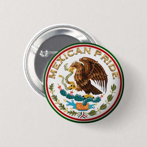Mexican Pride (Eagle from Mexican Flag) Pinback Button | Zazzle