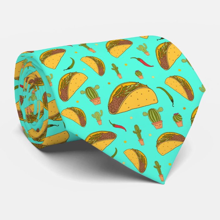 Mexican Restaurant Corn Tortilla Taco Illustration Neck Tie | Zazzle.com