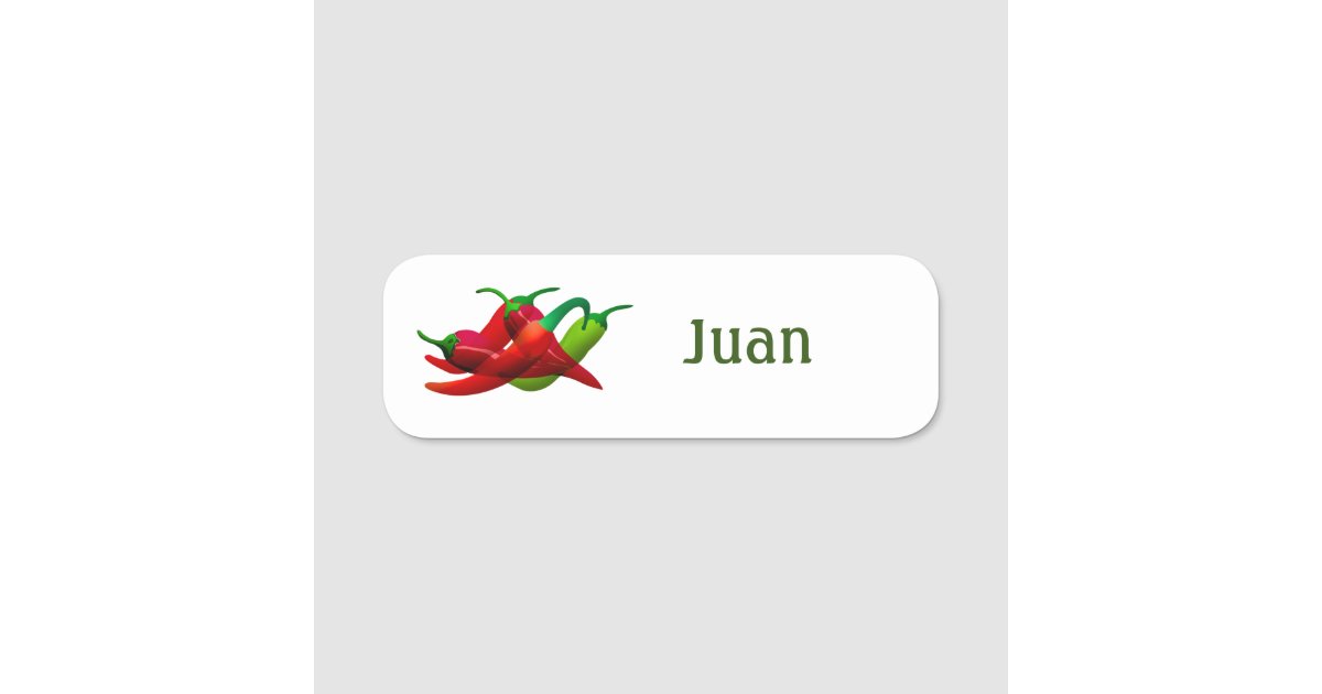 Mexican Restaurant Hot Peppers Name Tag | Zazzle