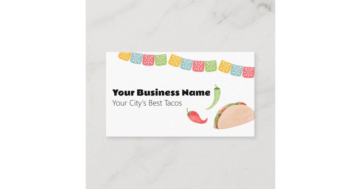 Mexican Restaurant Tacos Business Card | Zazzle