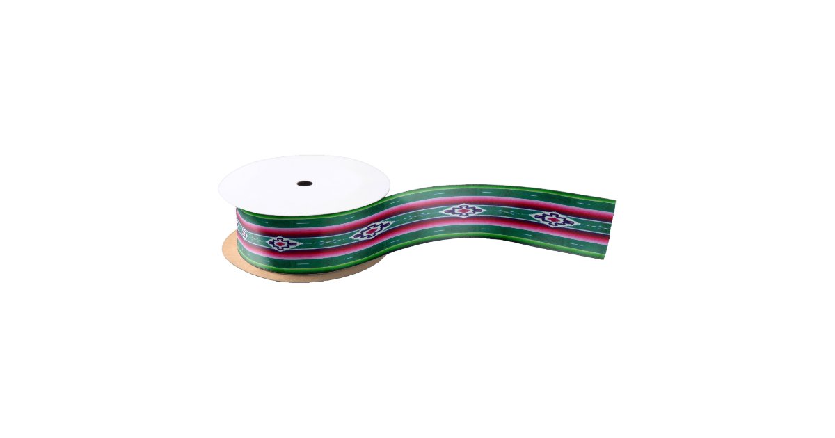 Mexican Sarape Pattern Satin Ribbon | Zazzle