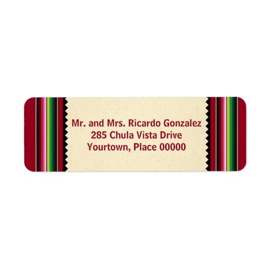 Mexican Serape Return Address Label | Zazzle.com