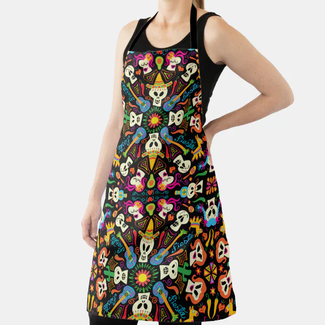 Mexican skeletons celebrating the Day of the Dead Apron | Zazzle