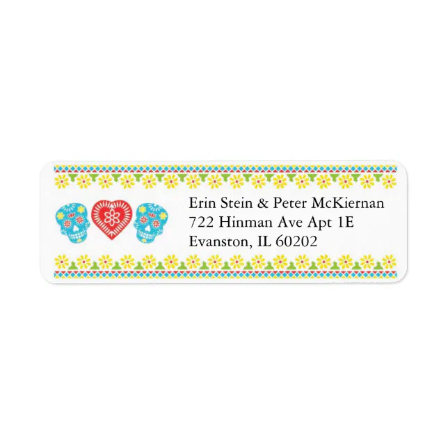 Mexican Skulls Return Address Label | Zazzle