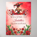 Mexican Style Quinceañera Custom Welcome Poster | Zazzle