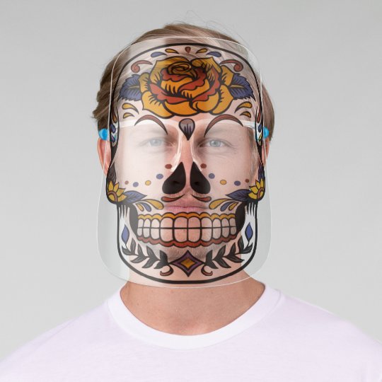 Mexican Sugar Skull Face Shield | Zazzle.com