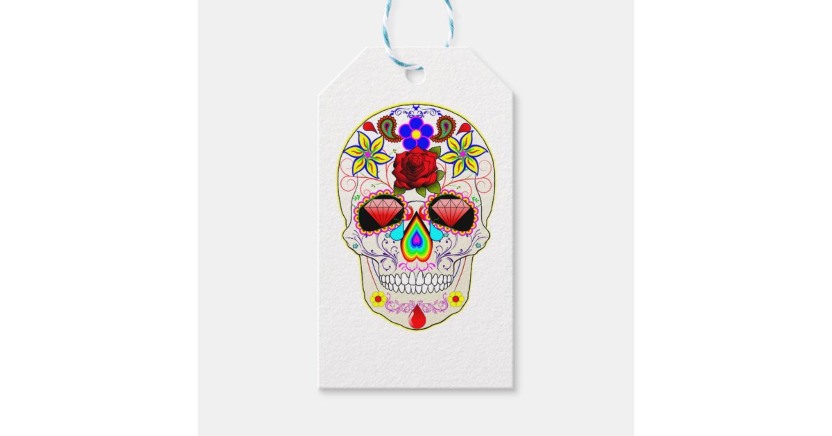 MEXICAN SUGAR SKULL GIFT TAGS | Zazzle