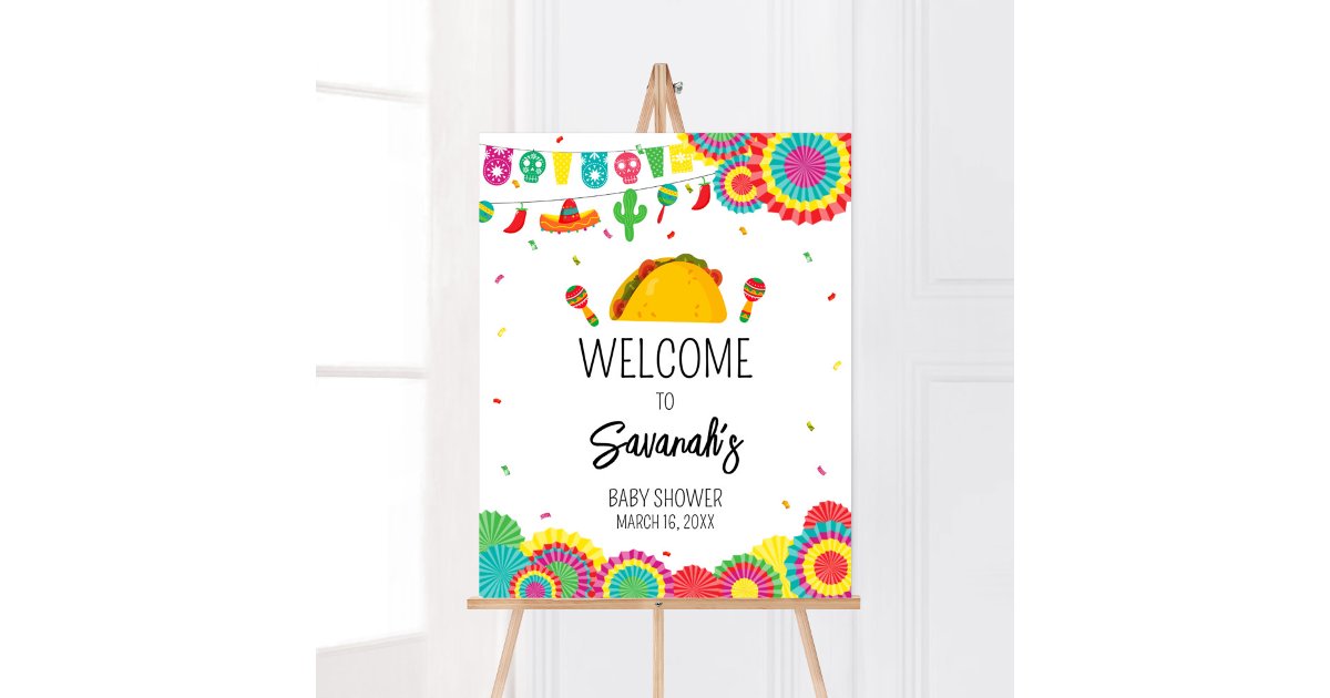 Mexican Taco 'Bout A Baby Welcome Poster | Zazzle