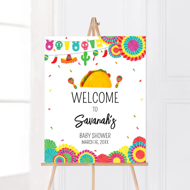 Mexican Taco 'Bout A Baby Welcome Poster | Zazzle
