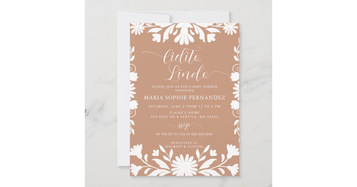 Mexican Talavera Boho Cielito Lindo Baby Shower Invitation | Zazzle