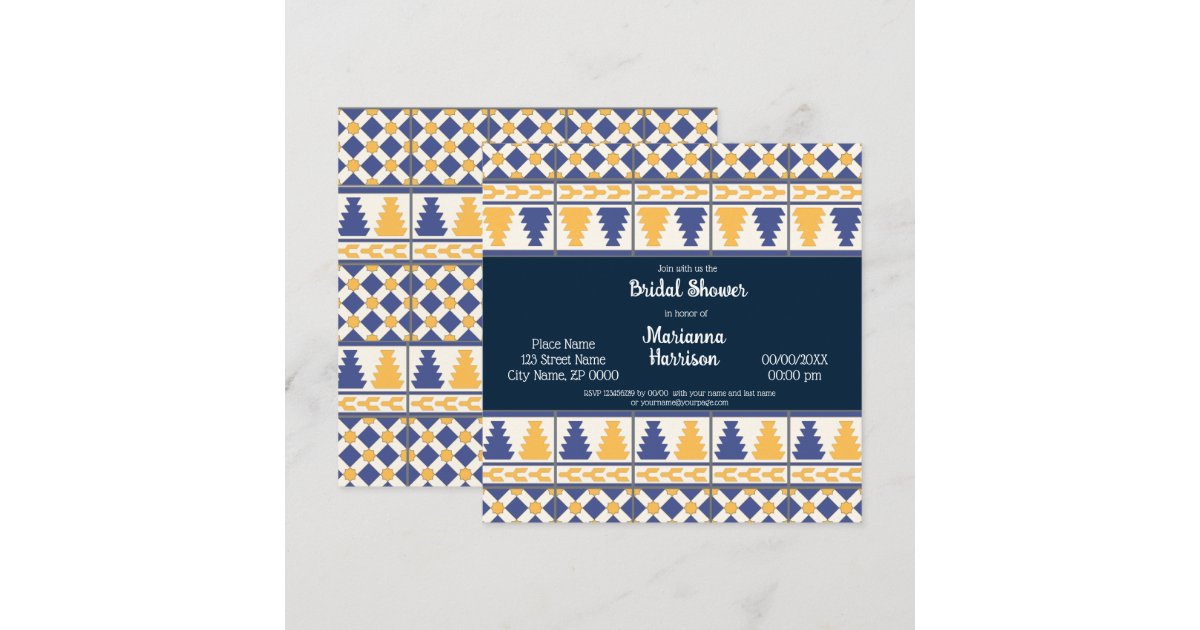 Mexican Talavera Design Bridal Shower Invitation | Zazzle
