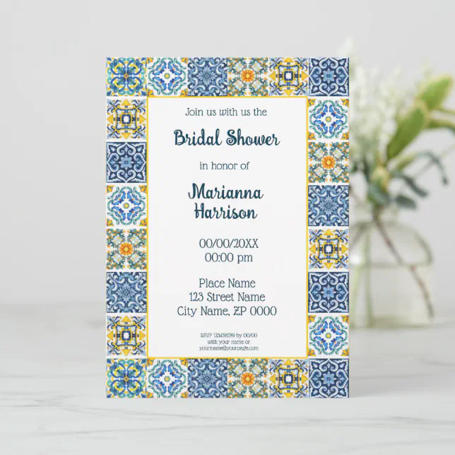 Mexican Talavera Design Bridal Shower Invitation | Zazzle