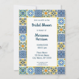 Mexican Talavera Design Bridal Shower Invitation | Zazzle
