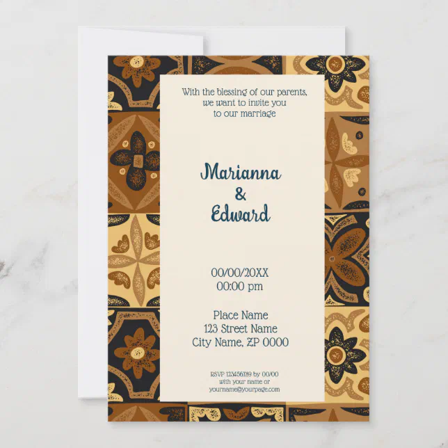 Mexican Talavera Design Wedding Invitation | Zazzle