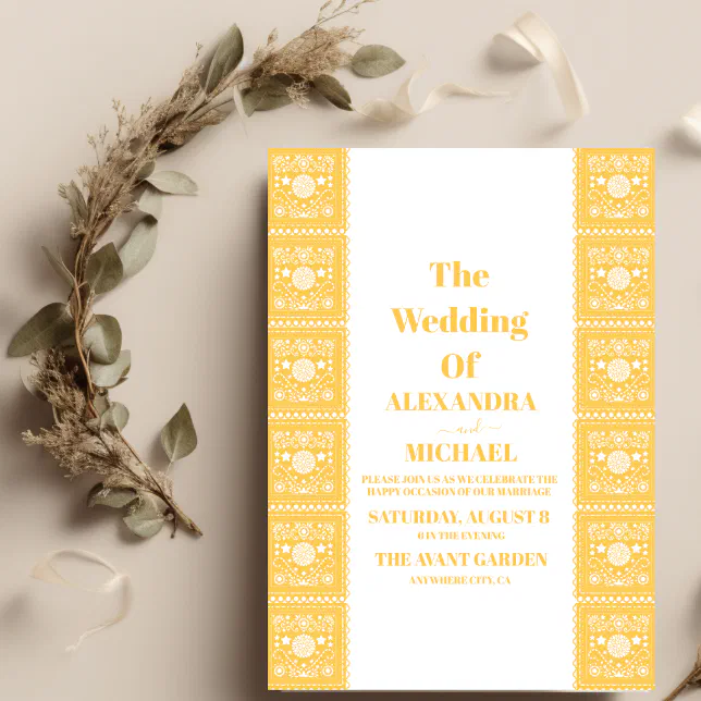 Mexican Talavera Design Wedding Invitation | Zazzle