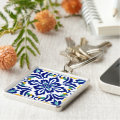 Mexican Talavera Terracotta Tile Design No. 10 Keychain | Zazzle