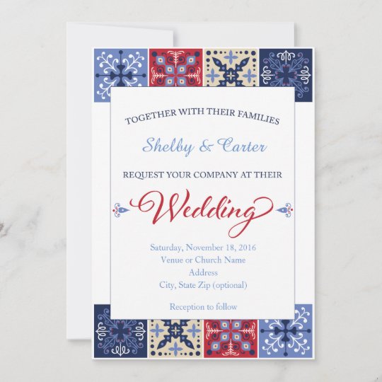 Mexican Talavera Tile Wedding Invitation | Zazzle.com
