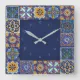 Mexican Talavera Tiles Square Wall Clock | Zazzle