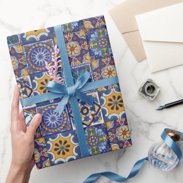 Mexican Talavera Tiles Wrapping Paper | Zazzle.com