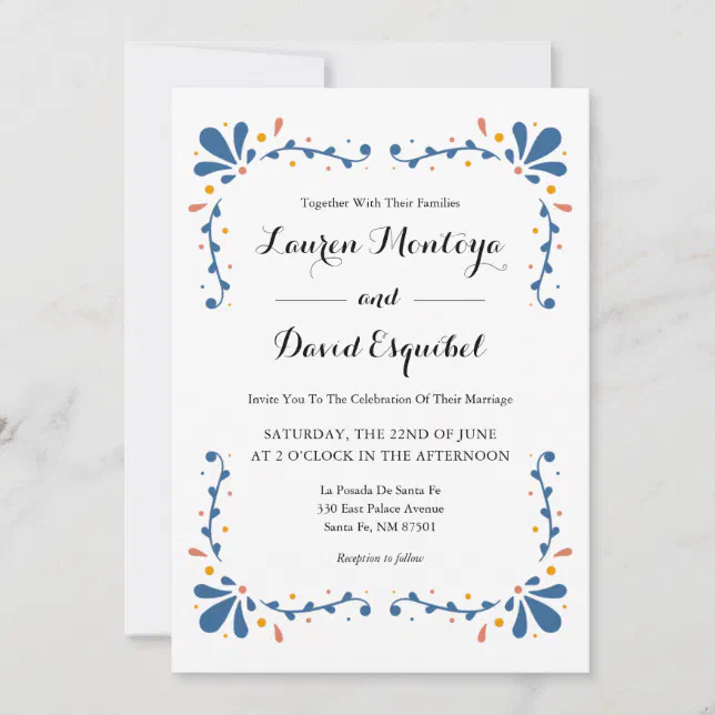 Mexican Talavera Wedding Invitation | Zazzle