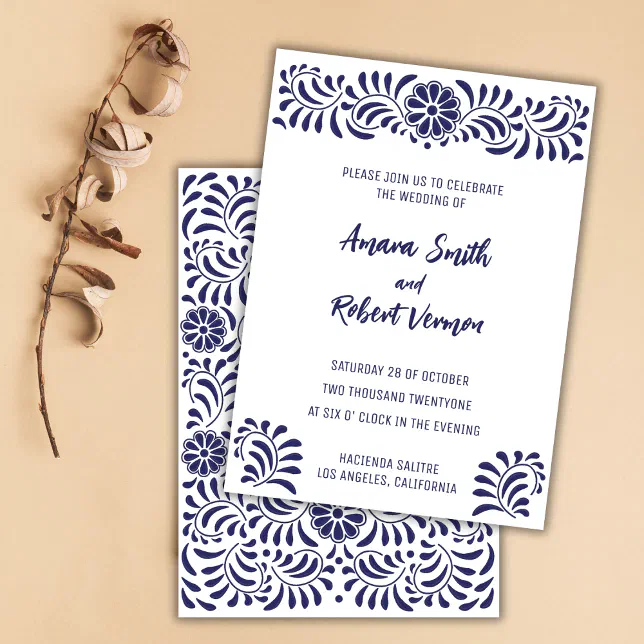 Mexican Talavera wedding invitation | Zazzle