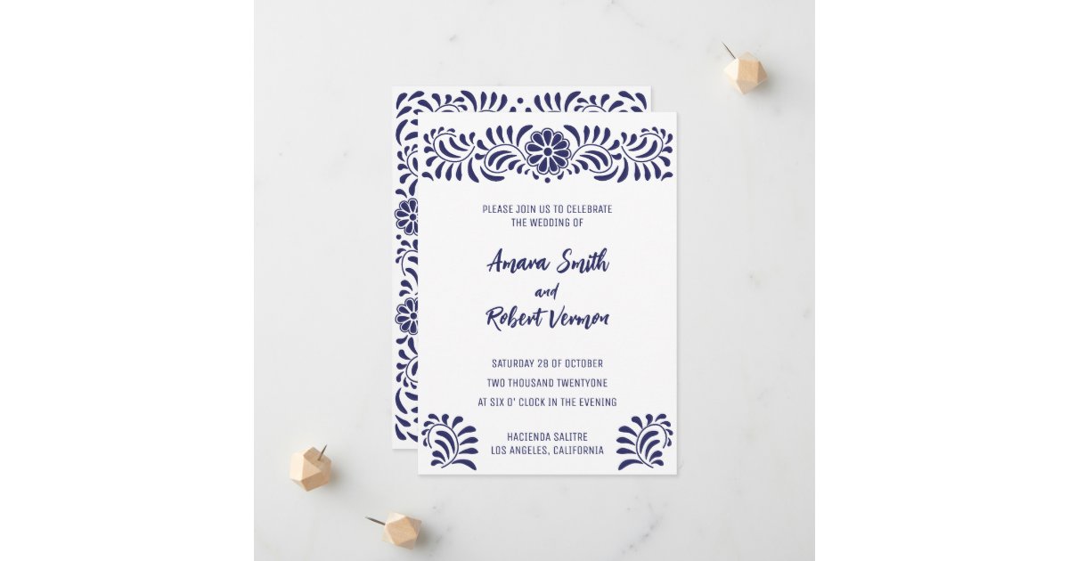 Mexican Talavera wedding invitation | Zazzle