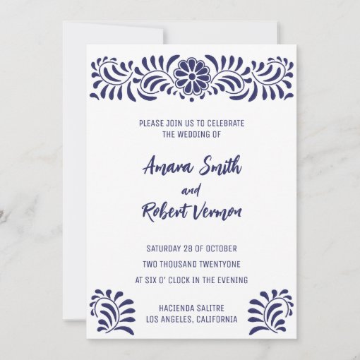 Mexican Talavera wedding invitation | Zazzle