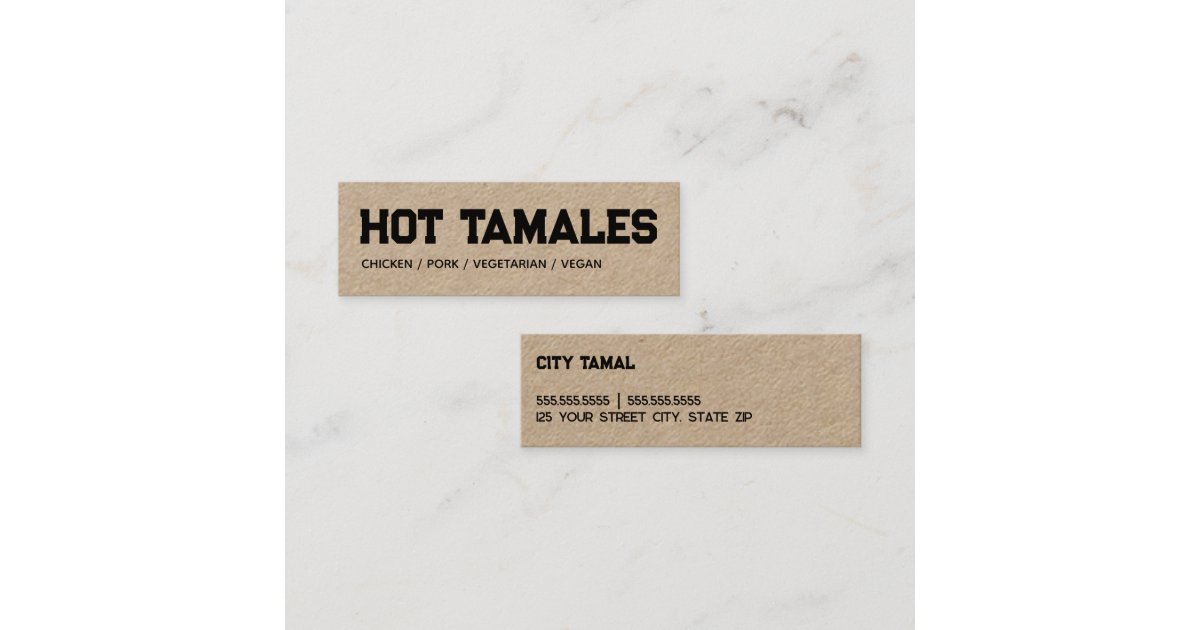Mexican Tamales Kraft Mini Business Card | Zazzle