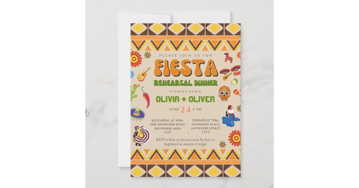 Mexican theme rehearsal dinner invitation | Zazzle