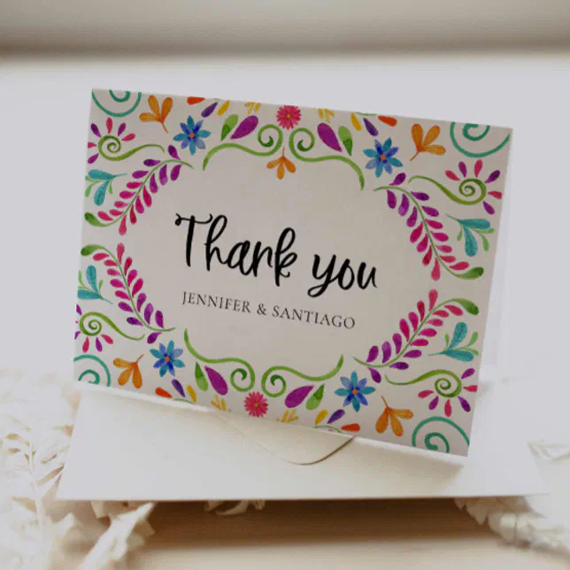 Mexican Themed Photo Wedding Thank you card | Zazzle