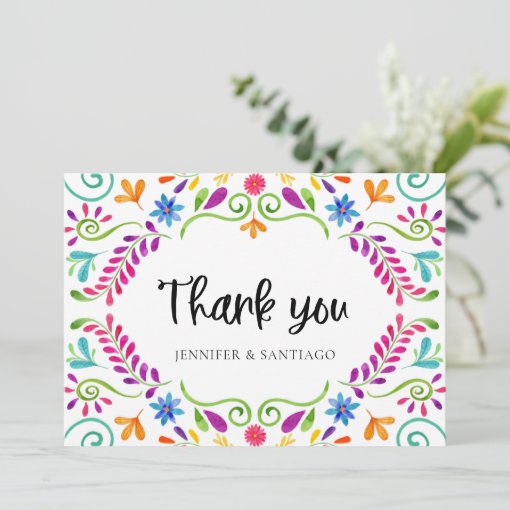 Mexican Themed Wedding Thank you card | Zazzle