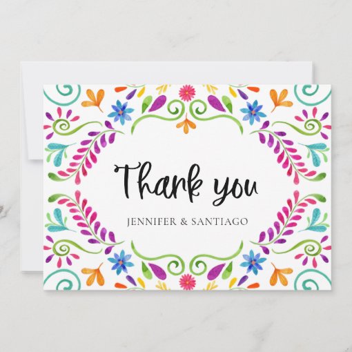 Mexican Themed Wedding Thank you card | Zazzle