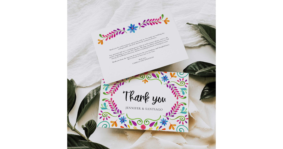 Mexican Themed Wedding Thank you card | Zazzle