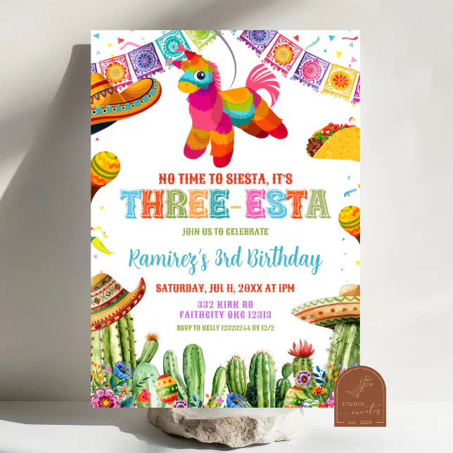 Mexican Three-esta birthday party Invitation | Zazzle