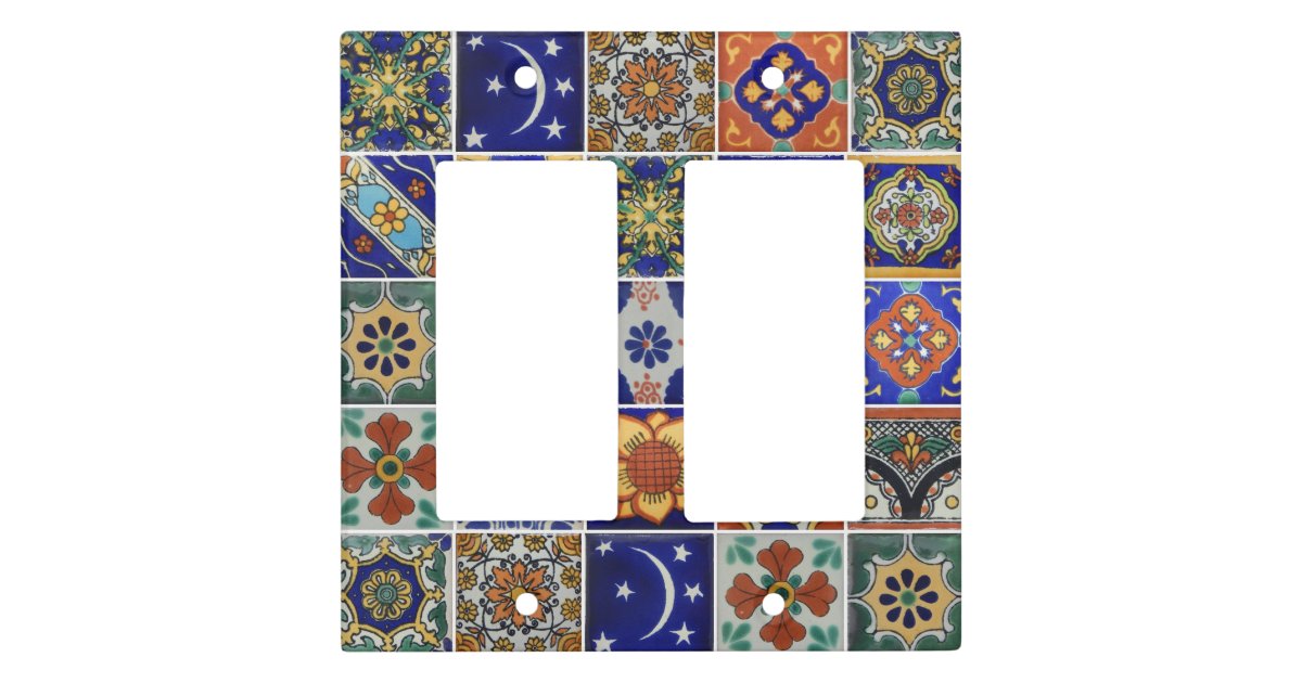 Mexican Tile Image Colorful Southwest Style Light Switch Cover | Zazzle