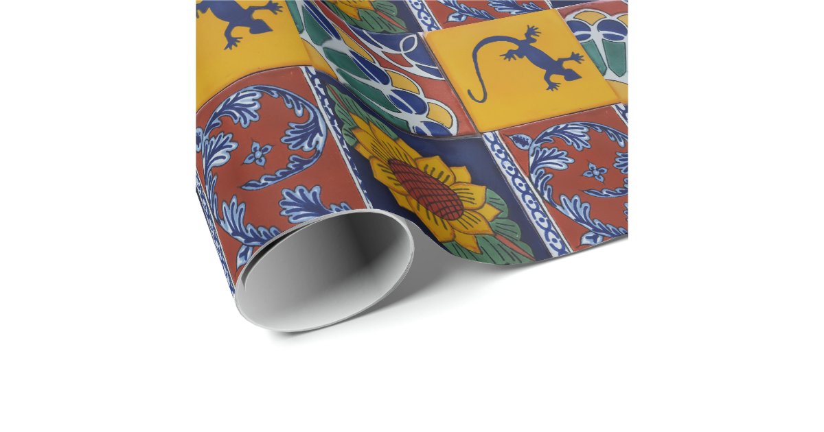 mexican tile wrapping paper | Zazzle