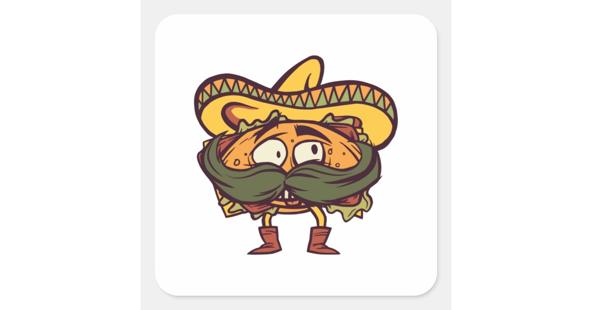 Mexican torta square sticker | Zazzle
