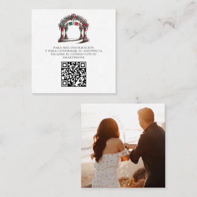 Mexican Wedding Celebration Photo QR Code Enclosure Card | Zazzle