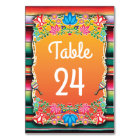 Mexican Wedding Fiesta table numbers | Zazzle